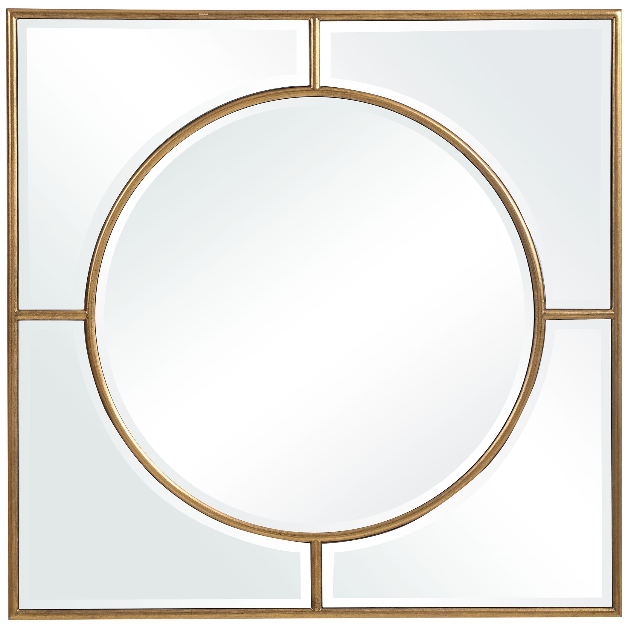 Uttermost Stanford Gold Square Mirror – Glass.com
